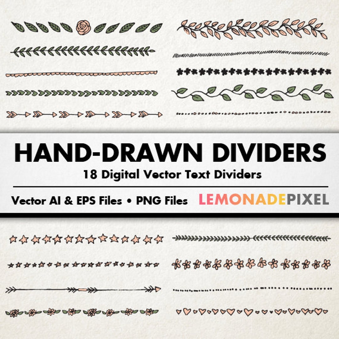 Text Dividers Clip Art - Hand Drawn Clipart, Wedding Clipart, Blog ...