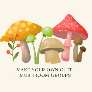 Mushrooms Watercolor Clipart Set - Fungi Illustration, Forest Clip Art ...