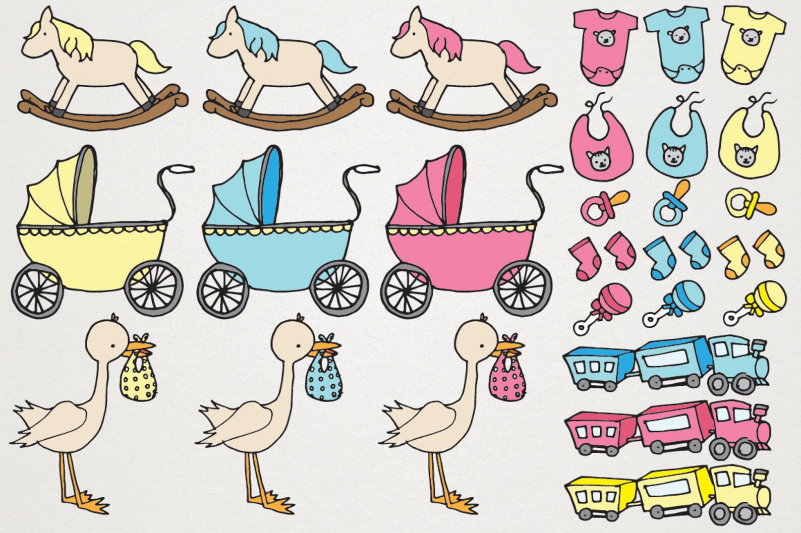 Baby Clipart - Hand Drawn Clip Art, New Baby, Baby Shower Clip Art ...