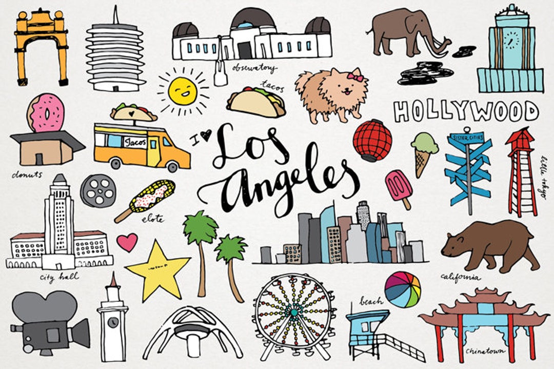 Los Angeles Clipart - LA Clip Art, Monuments Clipart, City Clipart ...