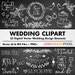 Chalkboard Wedding Clipart Hand Drawn Clipart, Doodle Clipart, Floral ...
