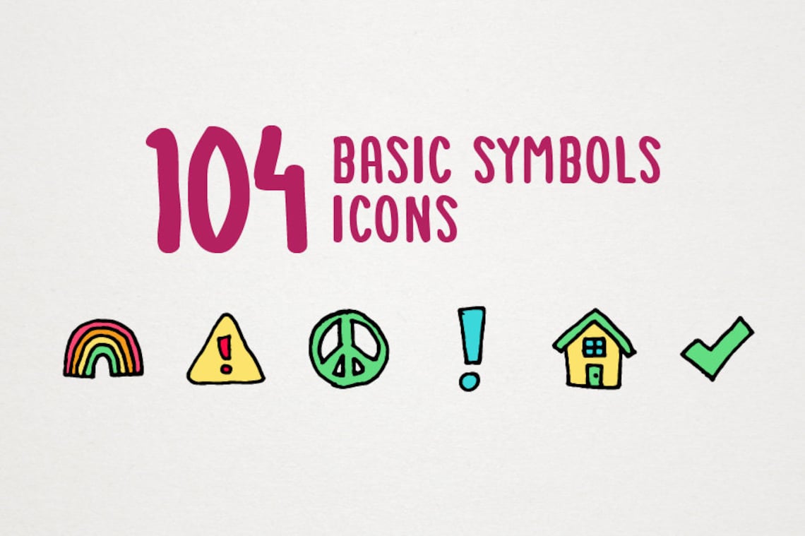 Basic Symbols Icons Clipart Set - Etsy