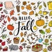 Hello Fall Clipart - Autumn Clip Art, Autumn Illustrations, Commercial ...
