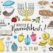 Hanukkah Clipart, Holiday Clipart, Hand Drawn Clip Art, Chanukah ...