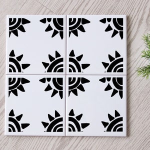 Sunburst Floor Stencil, Sun Wall Stencil, Modern Surface Pattern for ...