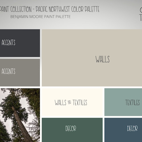 Interior Pacific Northwest Paint Palette Whole Home Pacific - Etsy