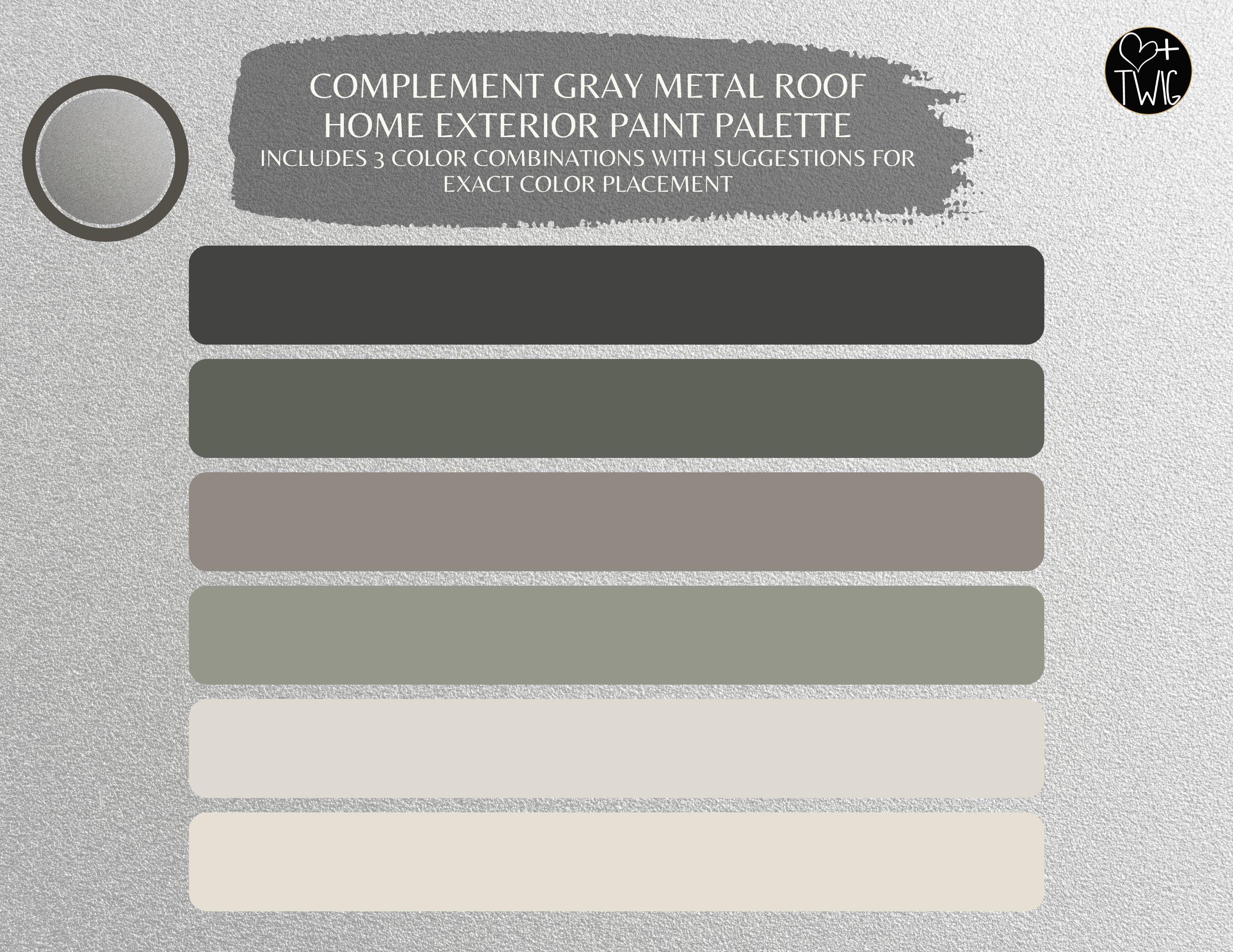Gray Metal Roof Exterior Paint Palette: Sherwin Williams Colors ...