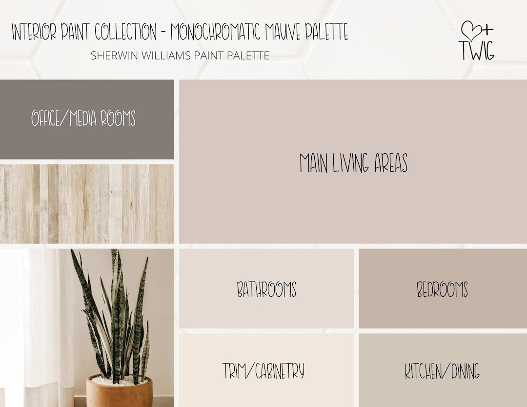 Mauve Paint Palette: Whole Home Neutral Colors, Sherwin Williams ...