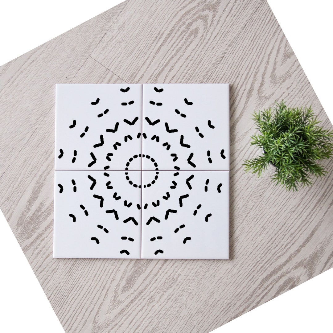 Mandalatile Stencil, Floor Stencil, Mid Century Floor Tile Stencil ...