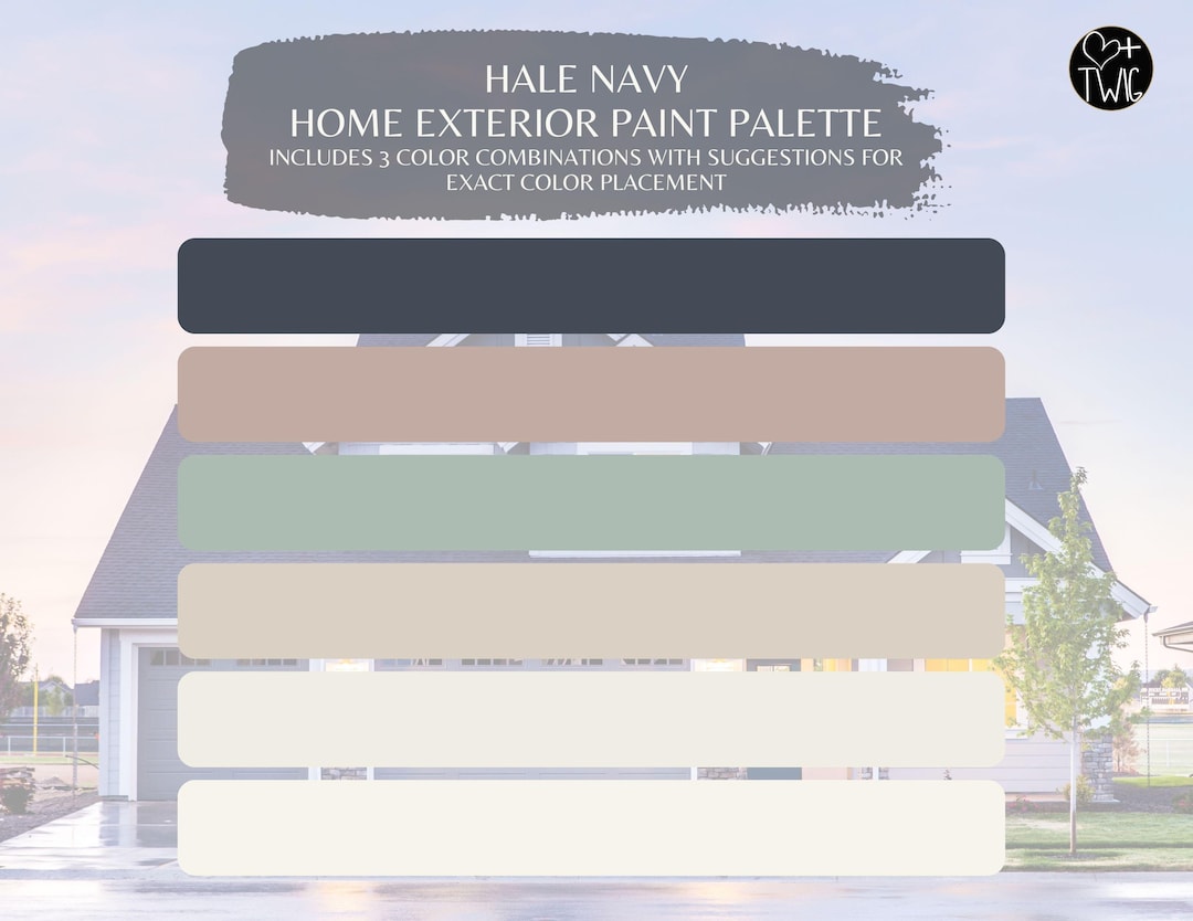 Hale Navy Exterior Paint Color Scheme, Complement Brick or Stone ...