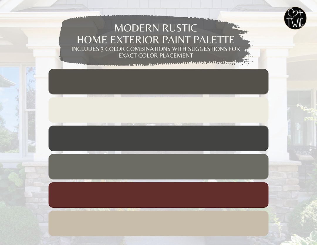 Modern Rustic Paint Color Scheme, Complement Brick or Stone Exterior ...