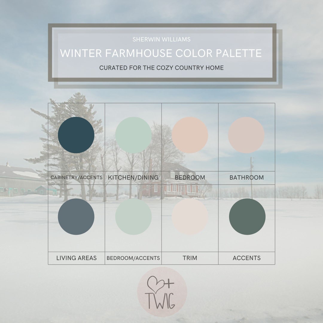 Sherwin Williams Winter Farmhouse Paint Palette: Cozy Country Home ...