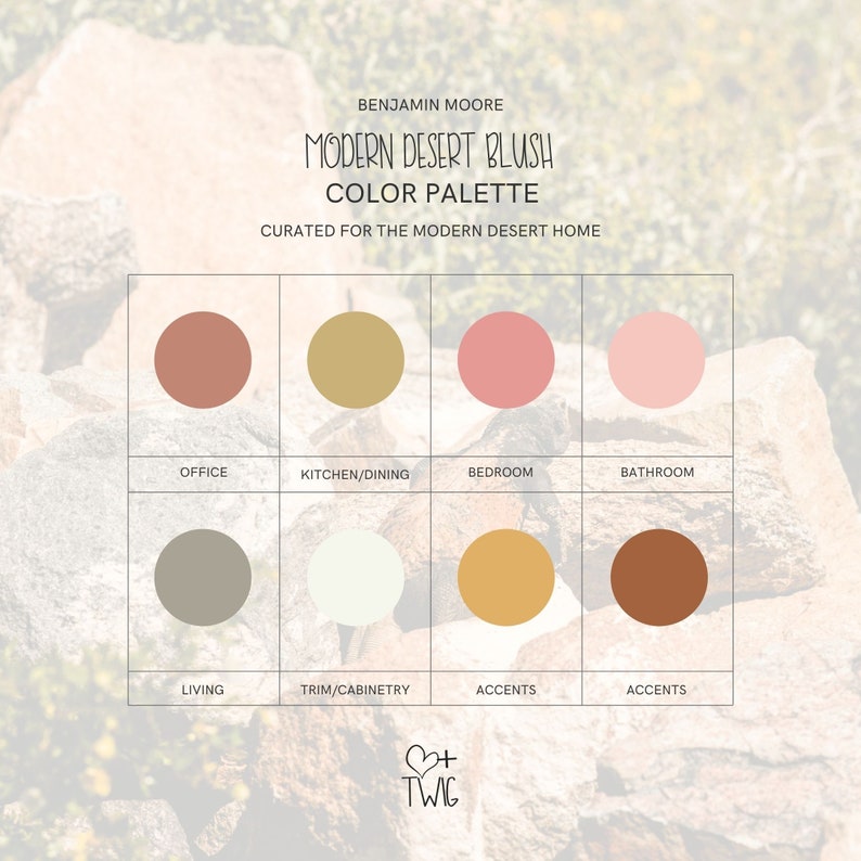 Modern Desert Blush Paint Palette Whole Home Modern Desert - Etsy