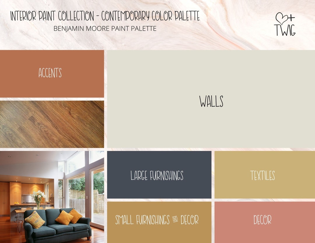 Contemporary Interior Room Paint Palette, Modern Paint Color Collection ...