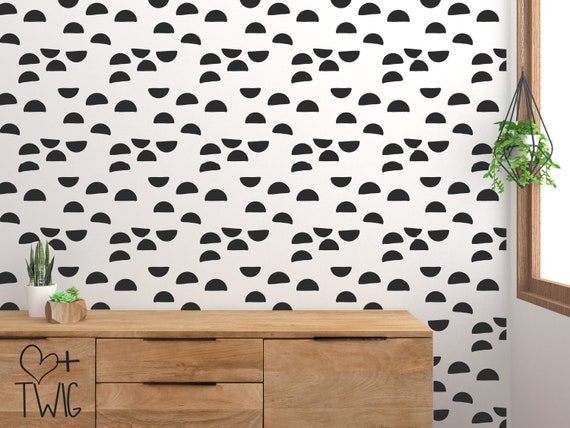 Half Circle Stencil Medium Wall Stencil Modern Hand Drawn | Etsy