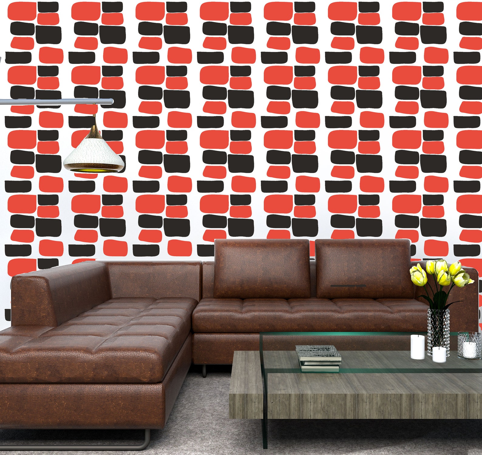 Random Rectangles Stencil Medium Stencil Modern Hand Drawn | Etsy