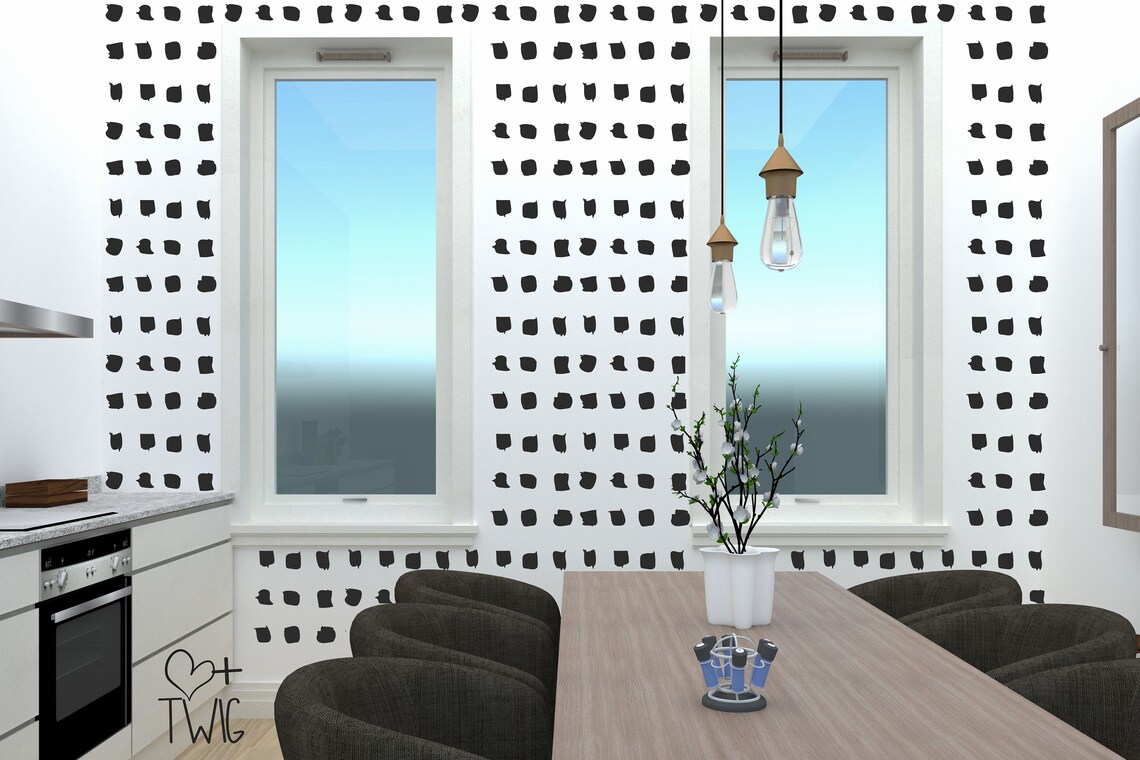 Squares Wallpaper Wall Stencil Square Wall Art Medium Wall - Etsy