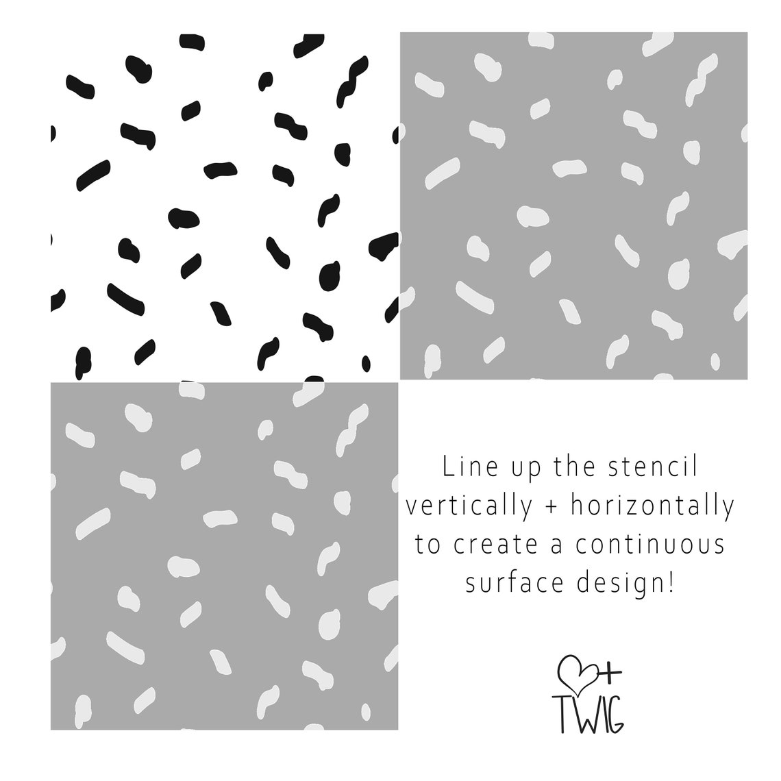 Random Squiggles Stencil Medium Wall Stencil Modern Hand | Etsy