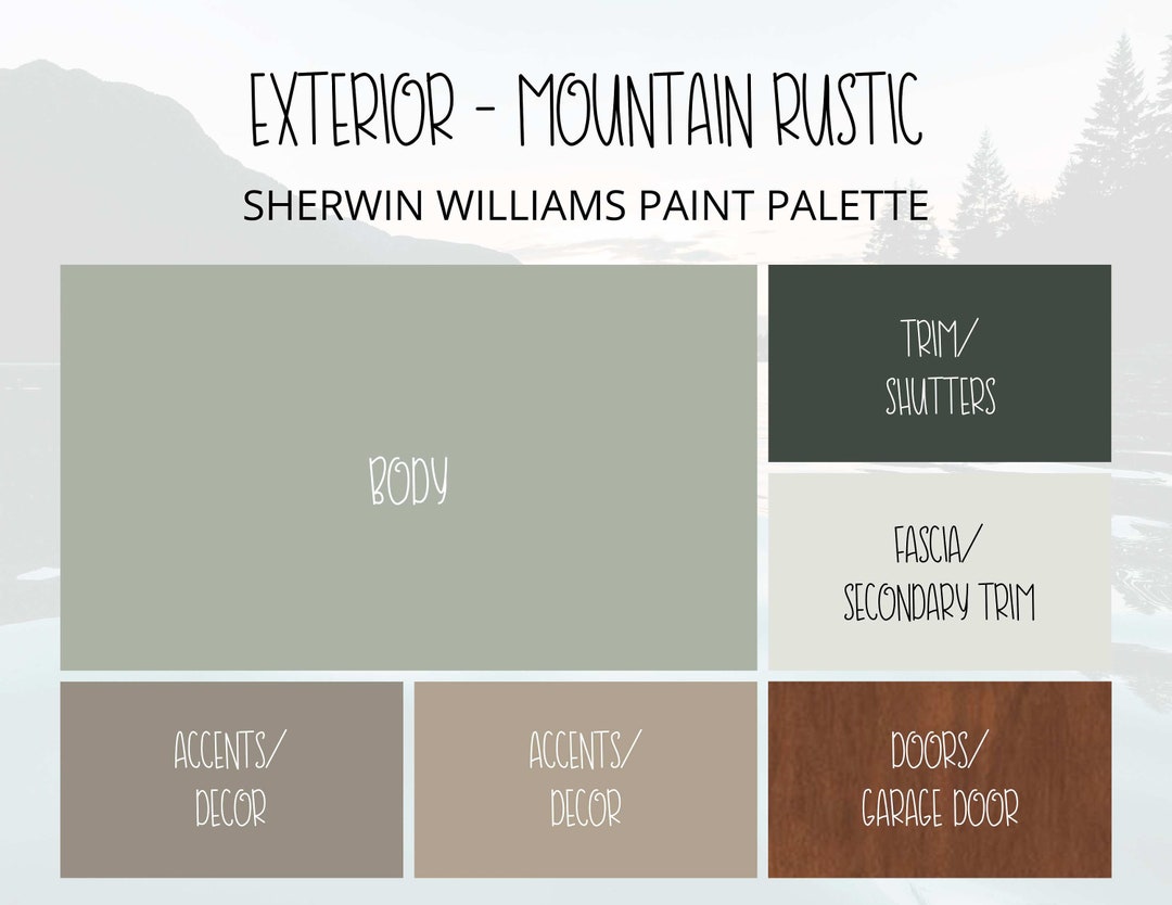 Exterior Mountain Rustic Paint Palette, Paint for Mountain Home ...