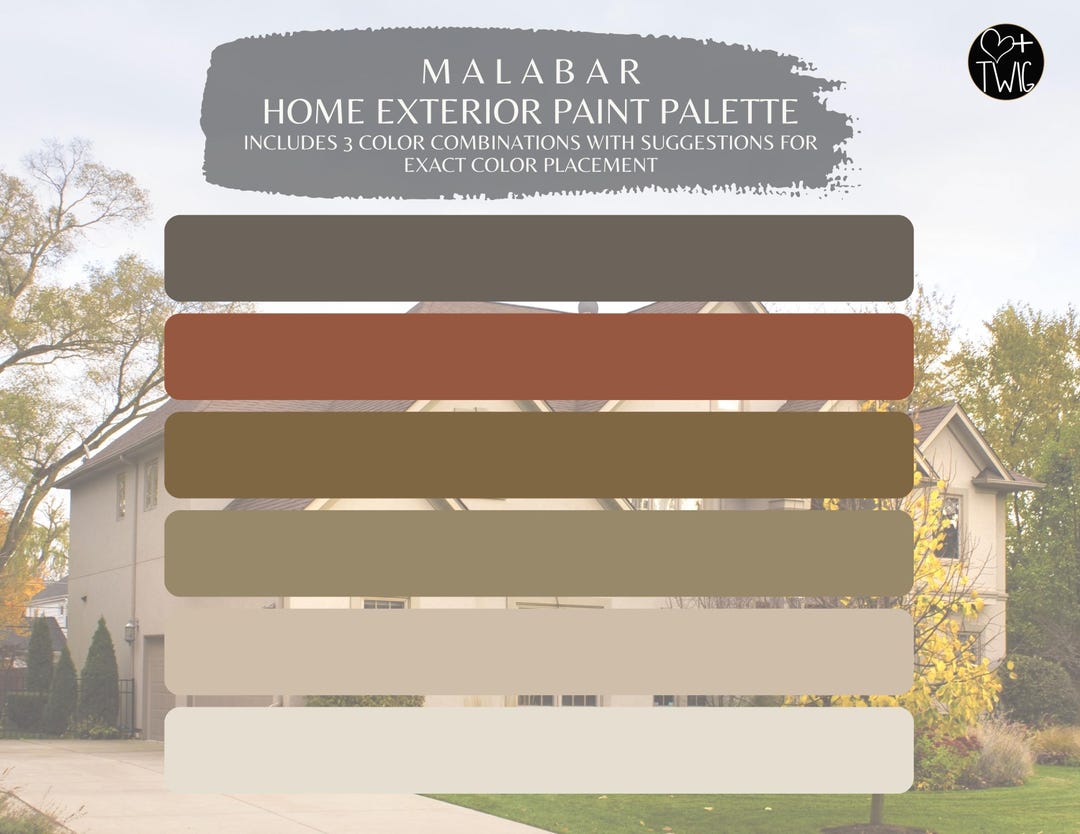 Malabar Exterior Paint Color Scheme: 6 Sherwin Williams Colors (digital ...