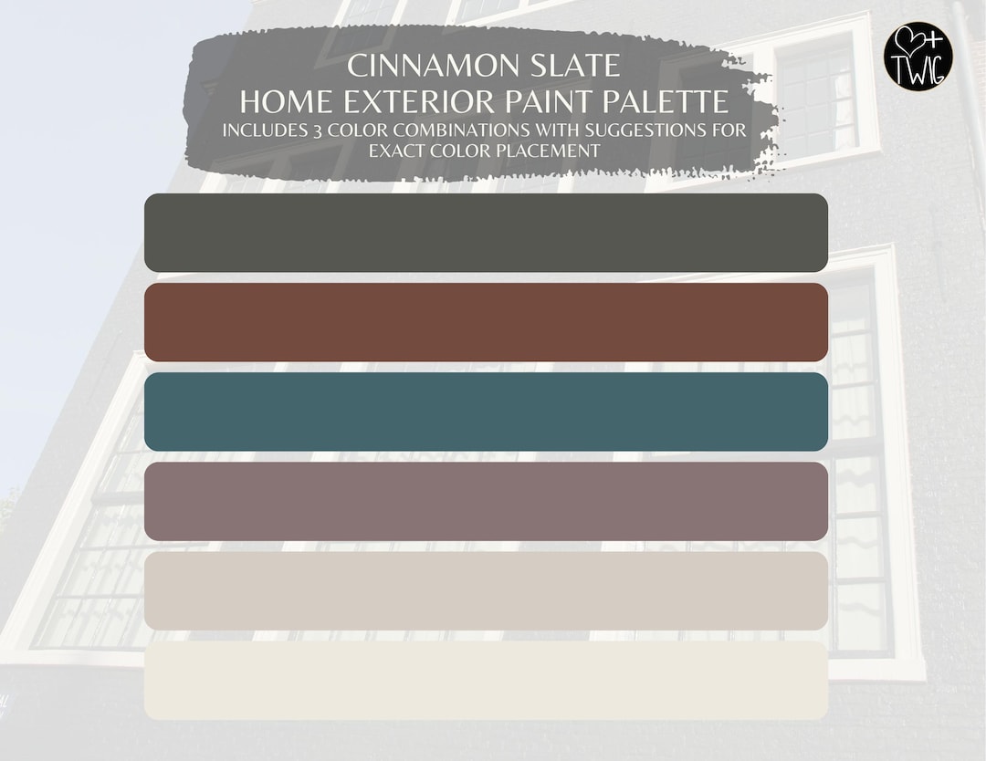 Cinnamon Slate Exterior Paint Color Scheme, Complement Brick or Stone ...