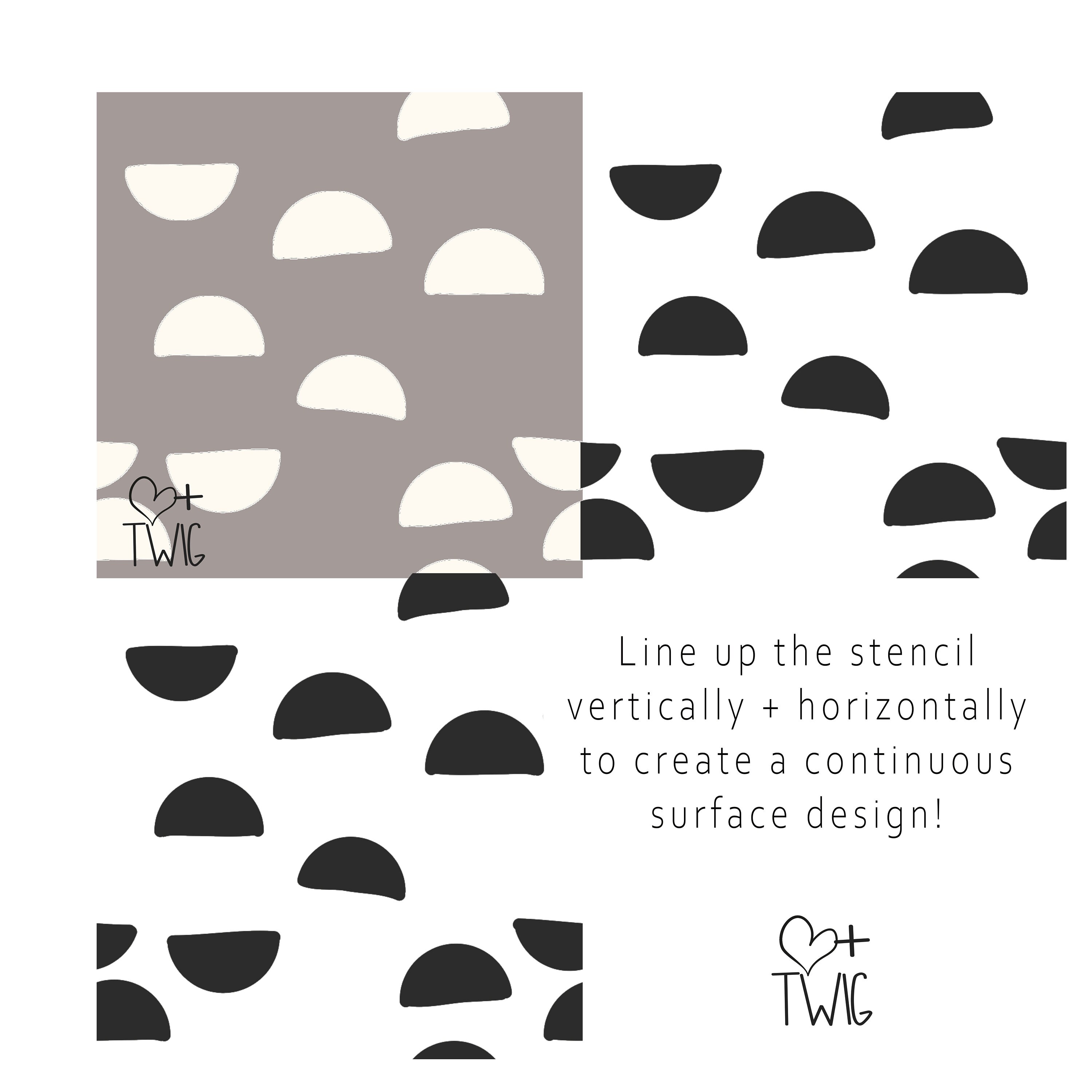 Half Circle Stencil Medium Wall Stencil Modern Hand Drawn - Etsy UK