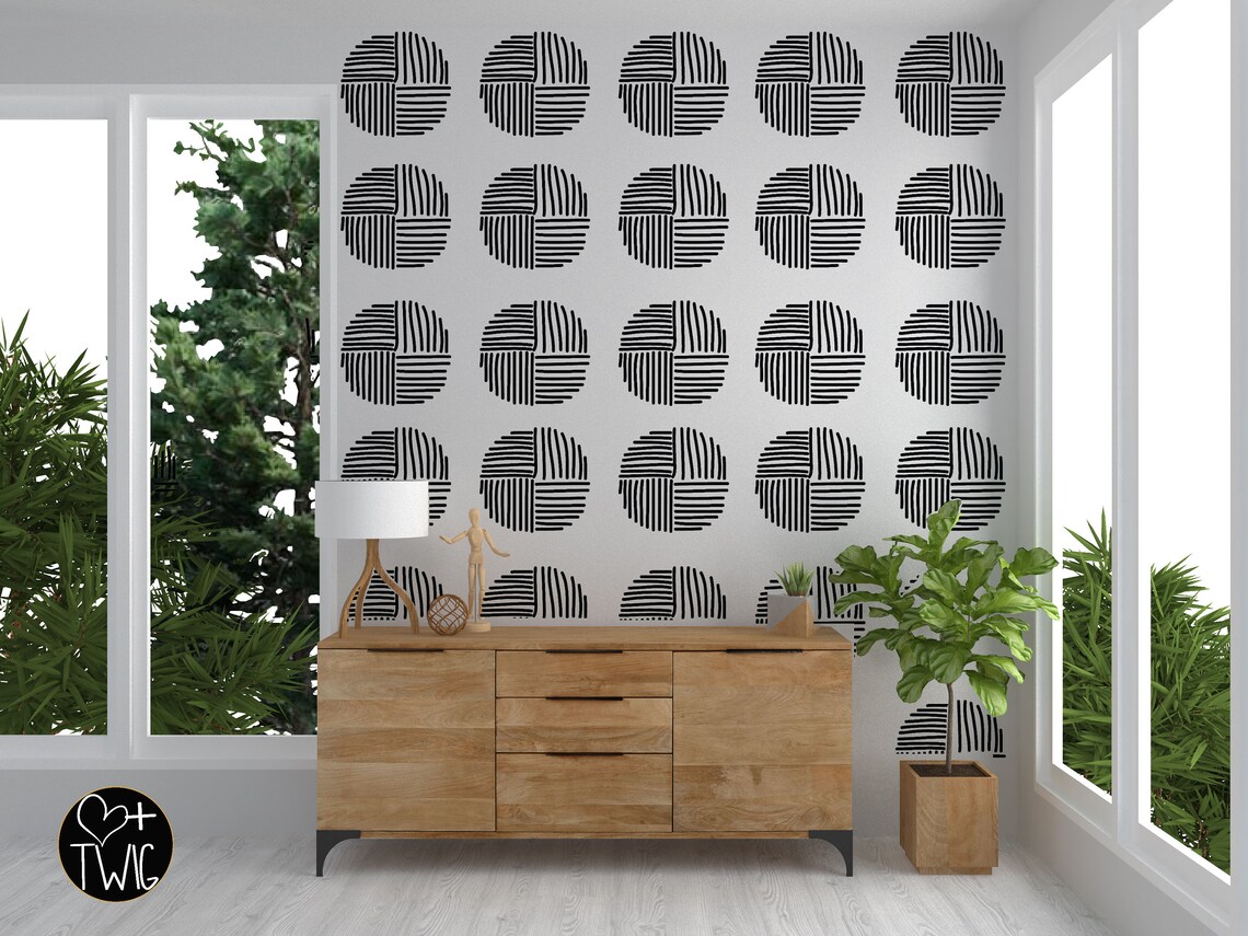 Nordic Wallpaper Stencil Danish Wall Stencil Hand Drawn Wall - Etsy