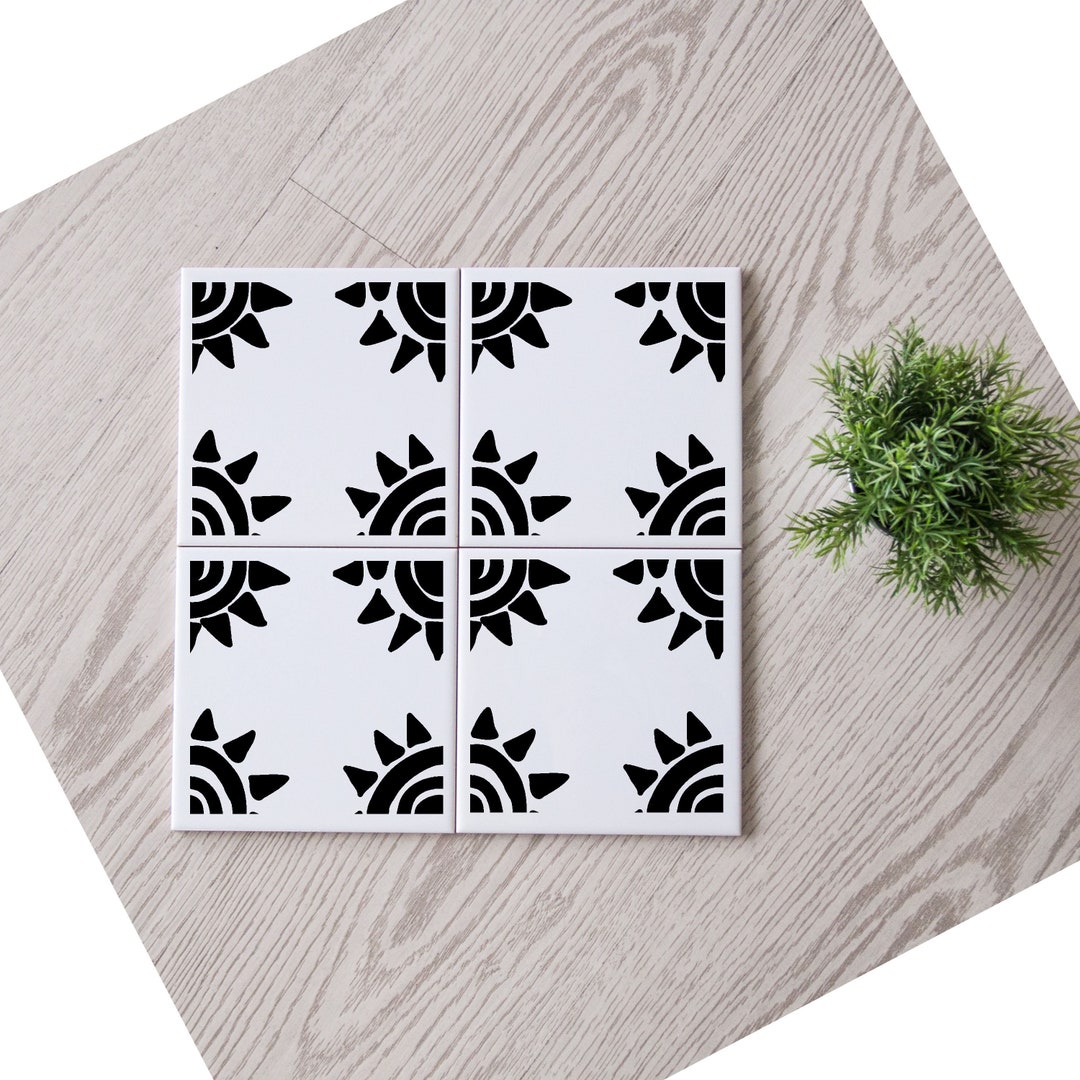 Sunburst Floor Stencil, Sun Wall Stencil, Modern Surface Pattern for ...