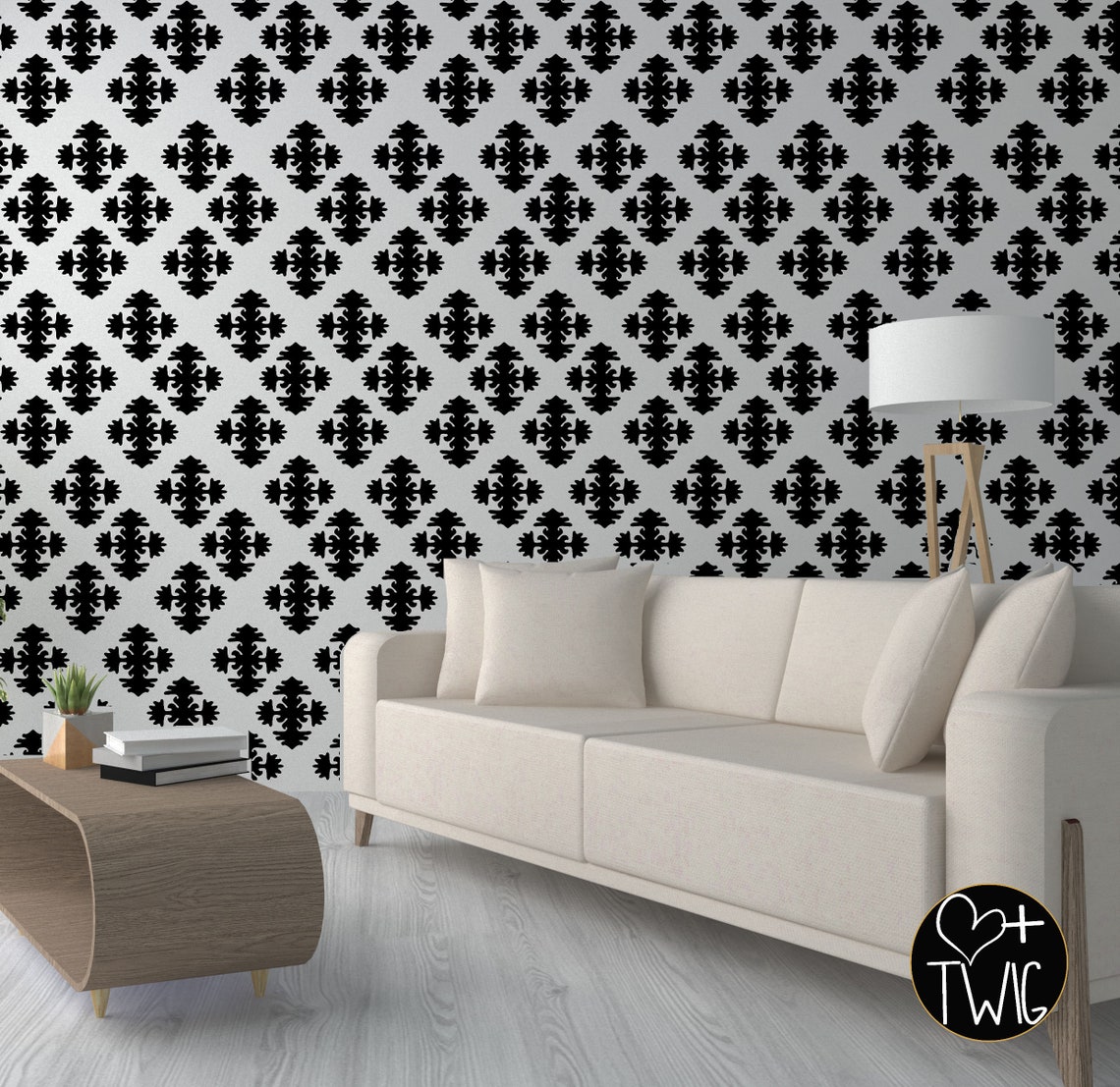 Mid Century Modern Column Wall Stencil Modernas Plantillas de | Etsy