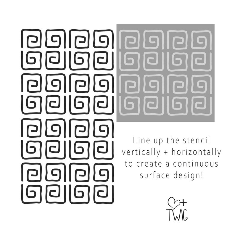 Mid Century Modern Column Wall Stencil Modern Hand Drawn Wall - Etsy