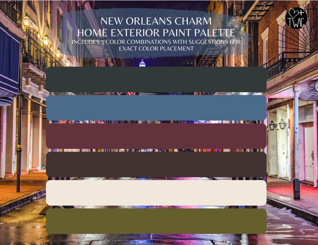 Exterior New Orleans Charm Paint Color Scheme, Complement Brick or ...