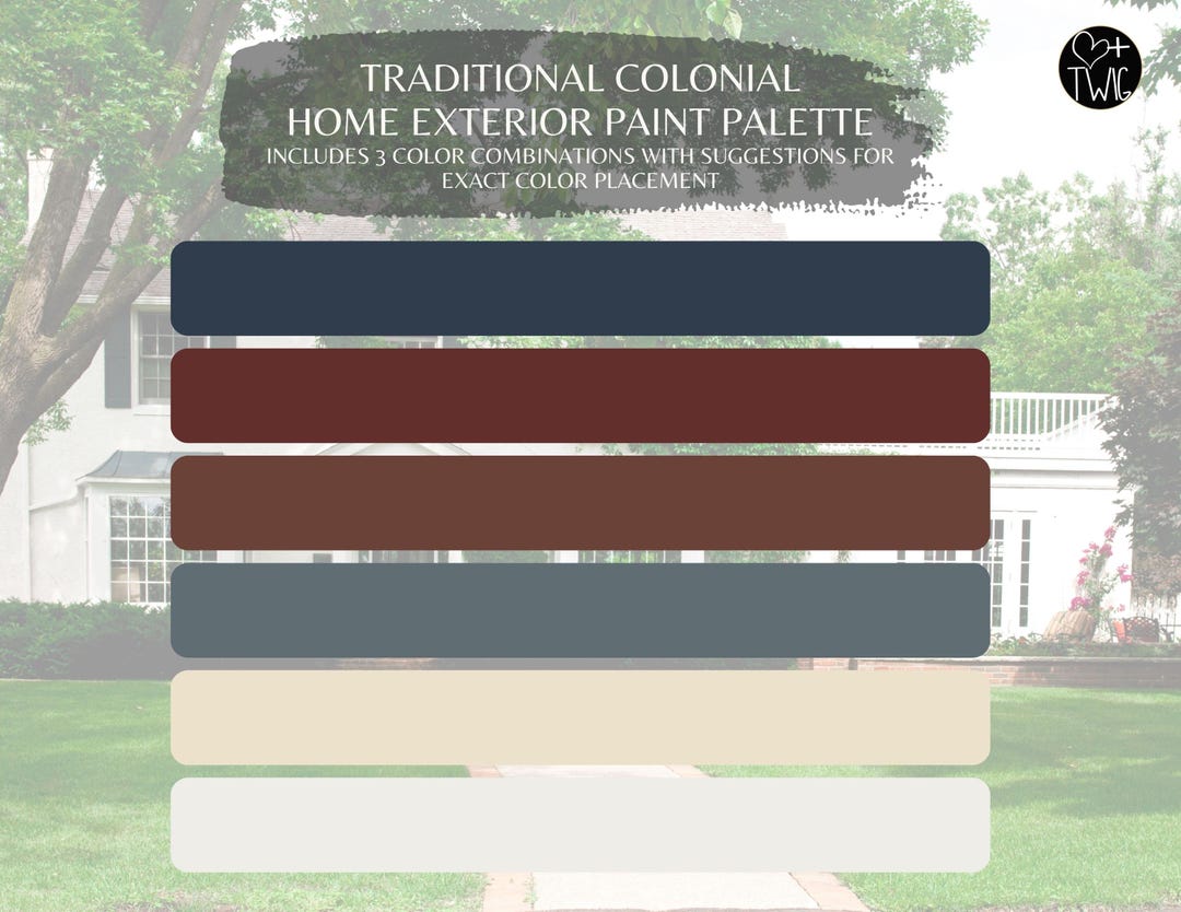 Colonial Exterior Paint Color Scheme: New England Style (digital ...