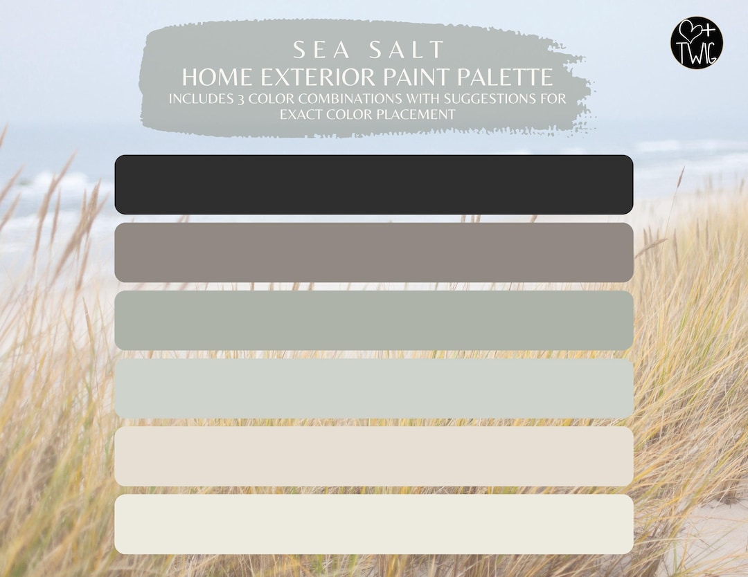 Sherwin Williams Sea Salt Exterior Paint Palette: Coastal Home Colors ...