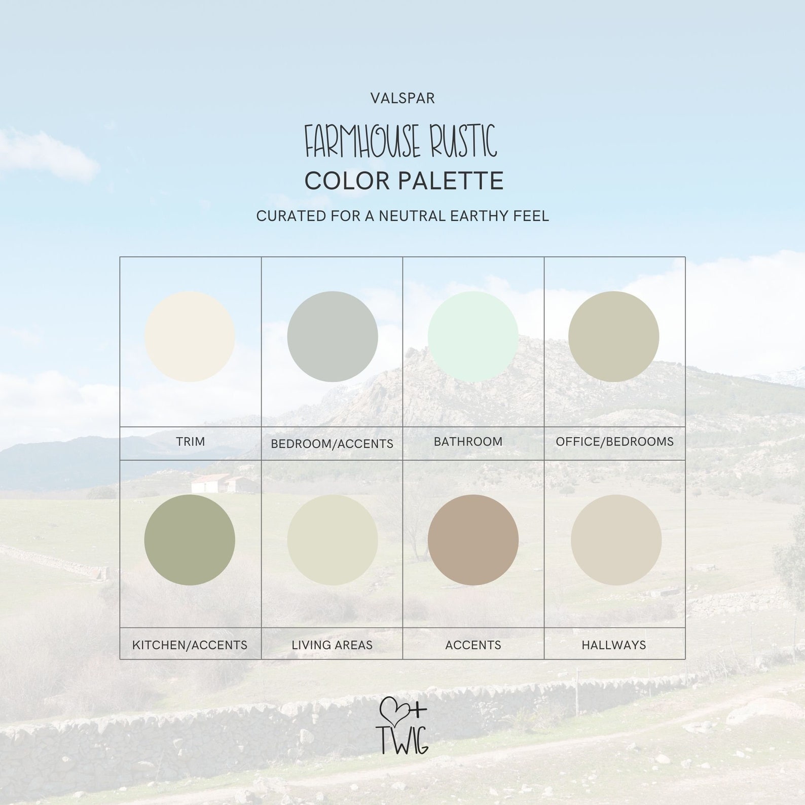 Farmhouse Rustic Paint Palette Whole Home Modern Farmhouse | Etsy