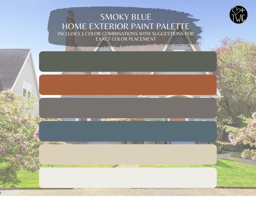 Smoky Blue Exterior Paint Color Palette: 3 Sherwin Williams ...