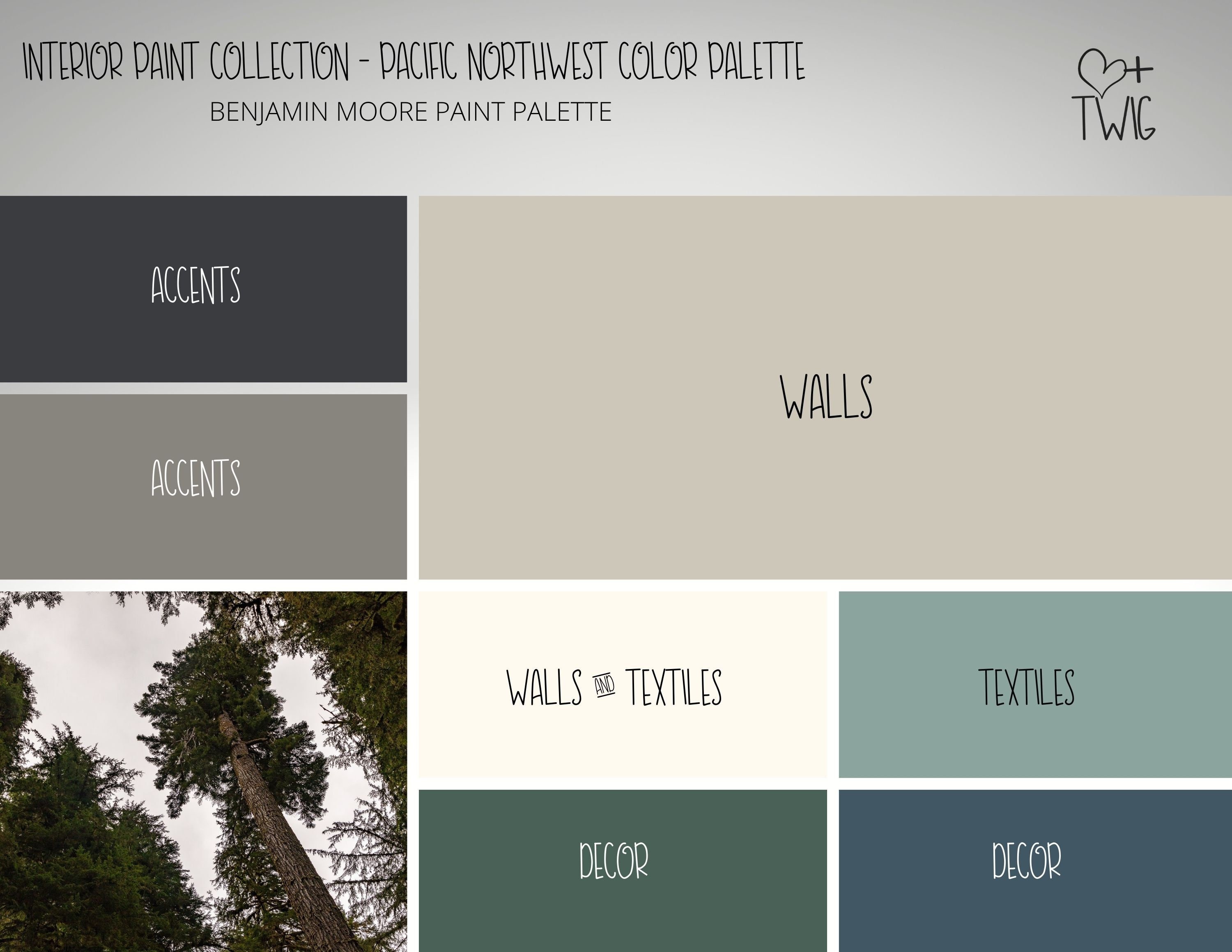 Pacific Northwest Paint Palette: Benjamin Moore Interior Colors ...