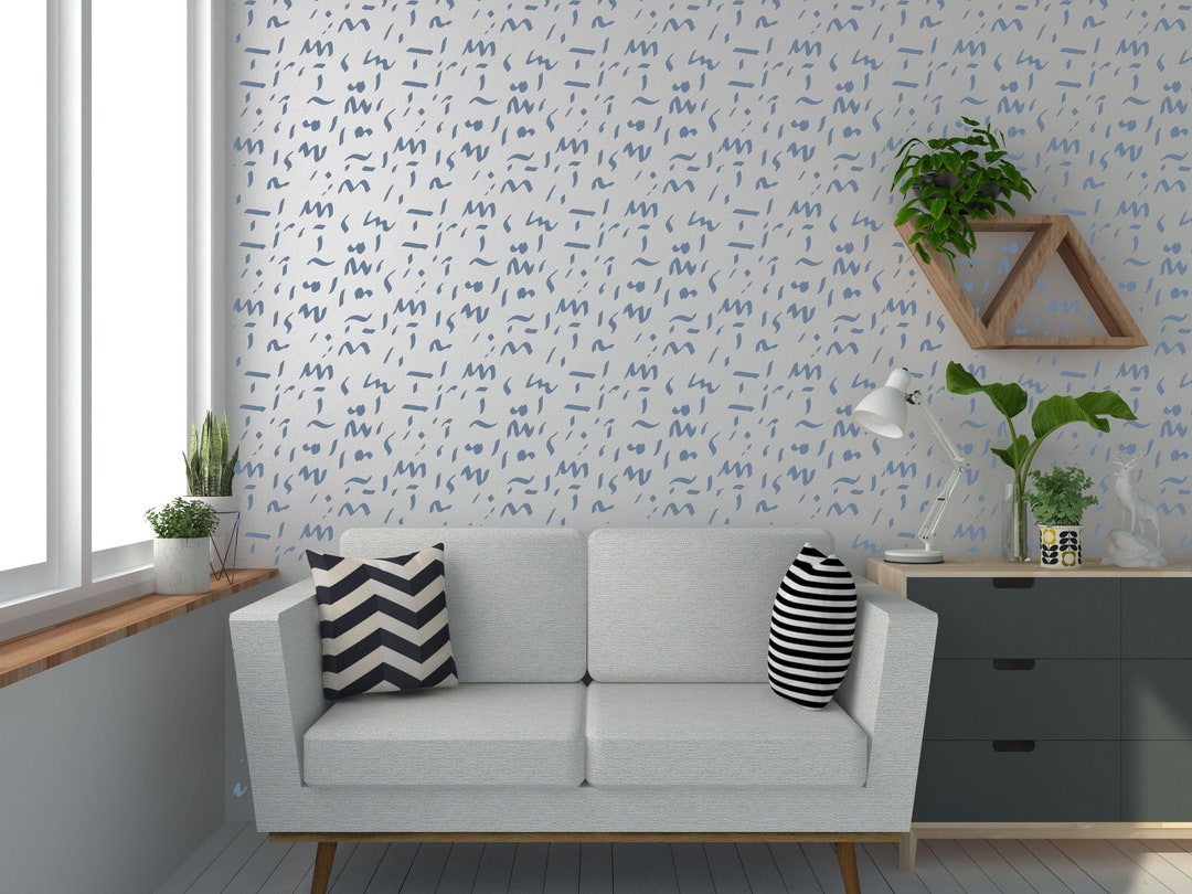 Confetti Wall Stencil: Modern Hand Drawn Wallpaper Pattern - Etsy