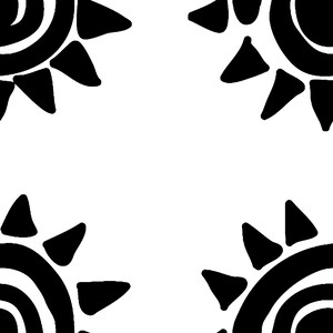 Sunburst Floor Stencil, Sun Wall Stencil, Modern Surface Pattern for ...