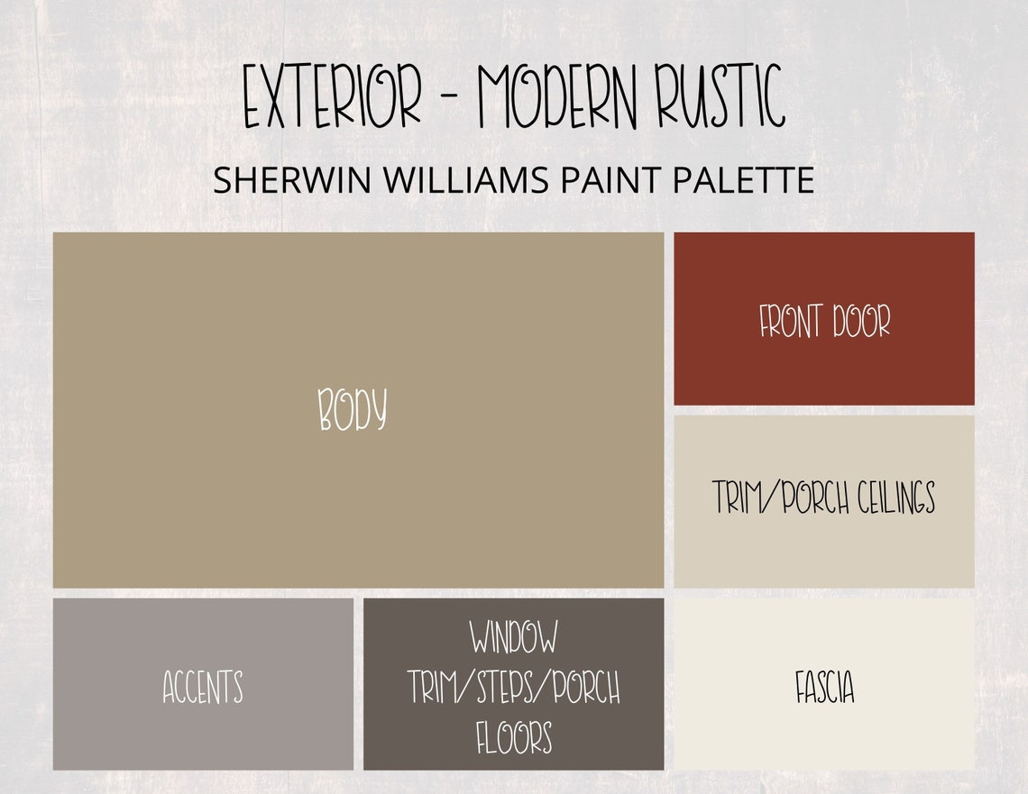 Modern Rustic Farmhouse Exterior Paint Palette: Sherwin Williams ...