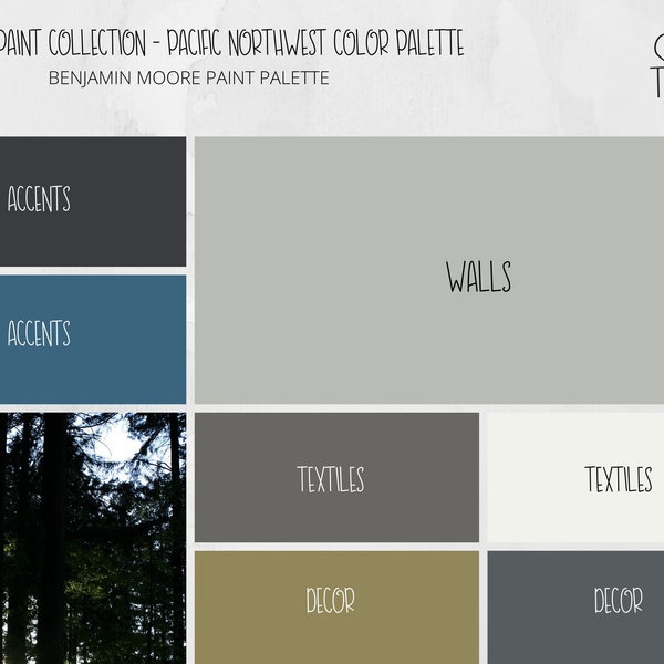 Interior Pacific Northwest Paint Palette - Etsy