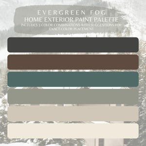 Evergreen Fog Exterior Paint Color Scheme: Mountain Home Palette ...