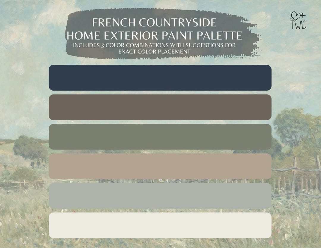 French Countryside Exterior House Paint, Sherwin Williams 3 Different ...