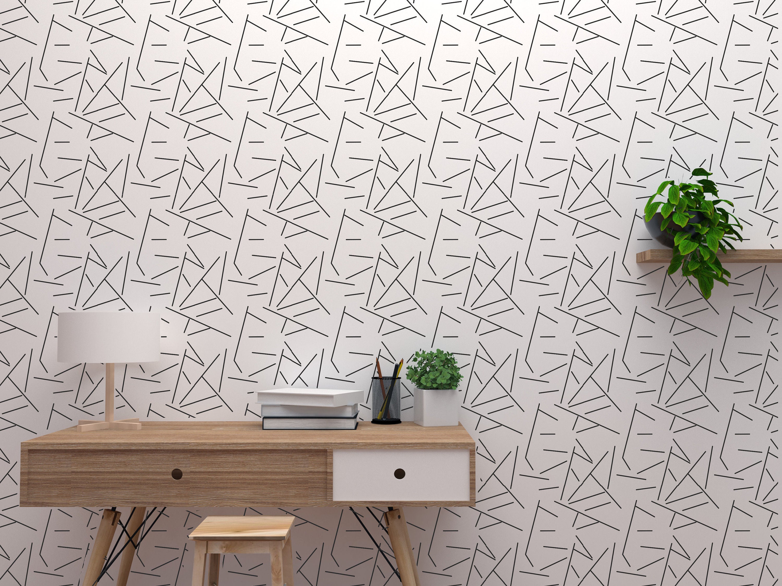 Abstract Wallpaper Wall Stencil Abstract Art Wall Seamless - Etsy Nederland