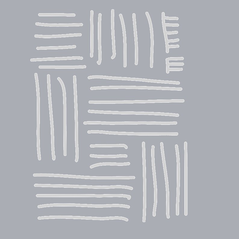 Random Lines Wall Stencil: Modern Hand Drawn Design - Etsy