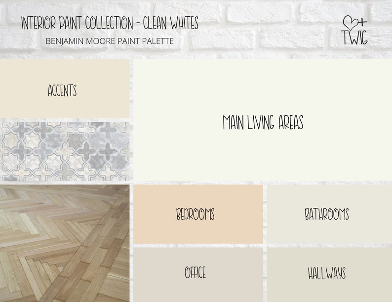 Clean White Paint Palette Whole Home White Paint Colors | Etsy