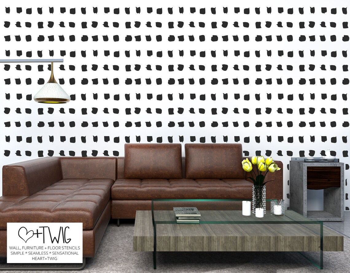 Squares Wallpaper Wall Stencil Square Wall Art Medium Wall - Etsy