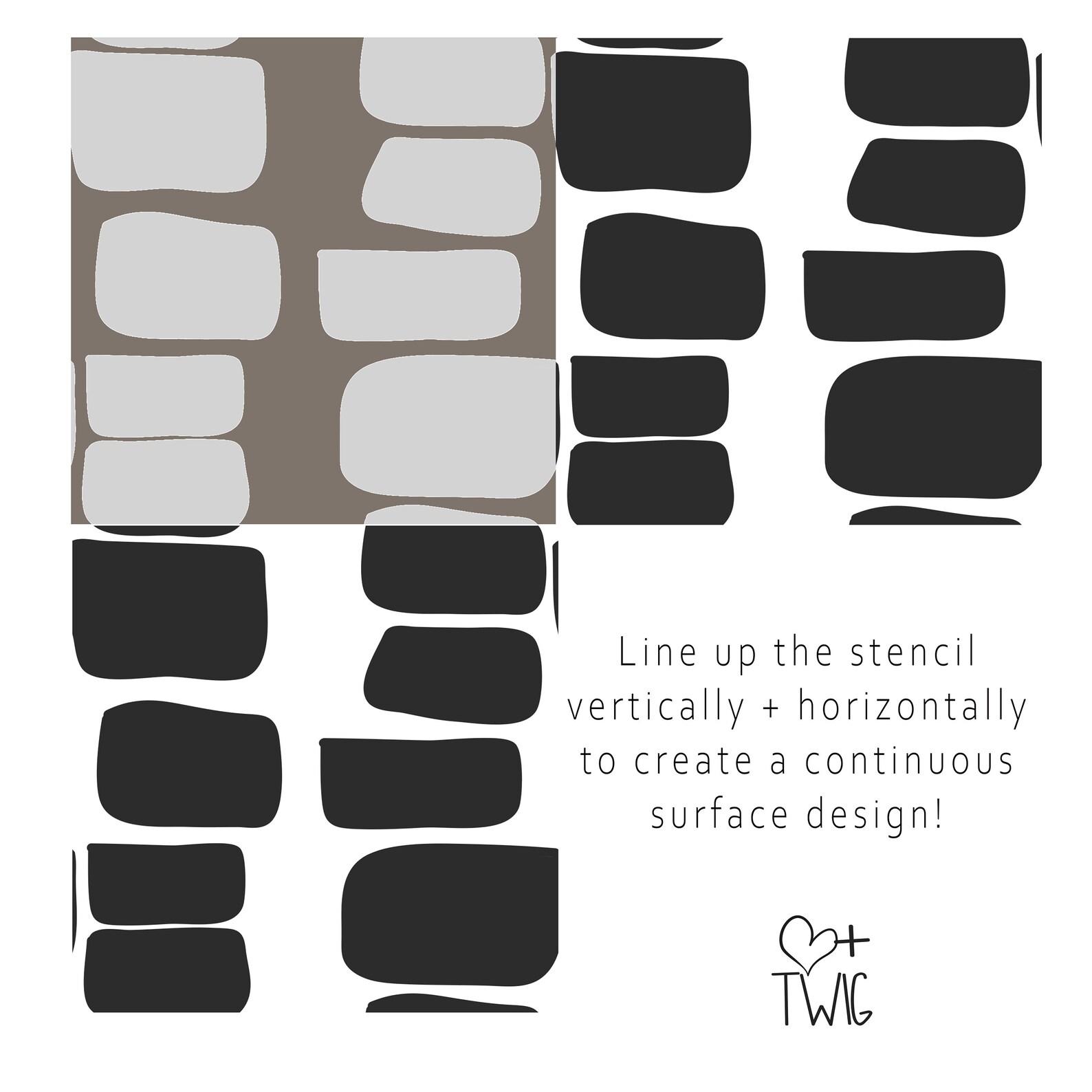 Random Rectangles Stencil Medium Stencil Modern Hand Drawn | Etsy