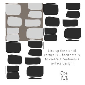 Random Rectangles Stencil, Medium Stencil, Modern Hand Drawn Surface ...