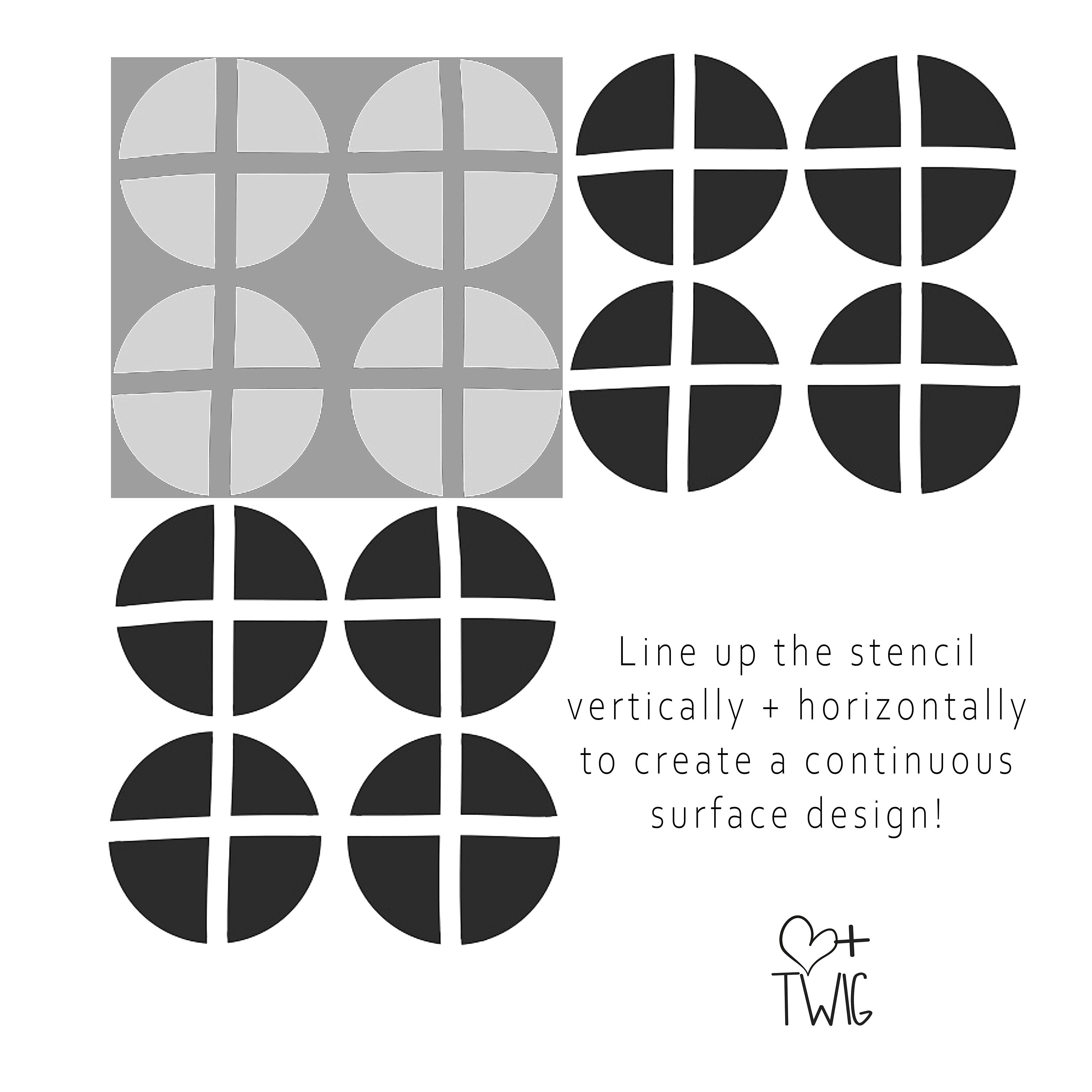 Circle Stencils Medium Wall Stencil Mid Century Temporary | Etsy