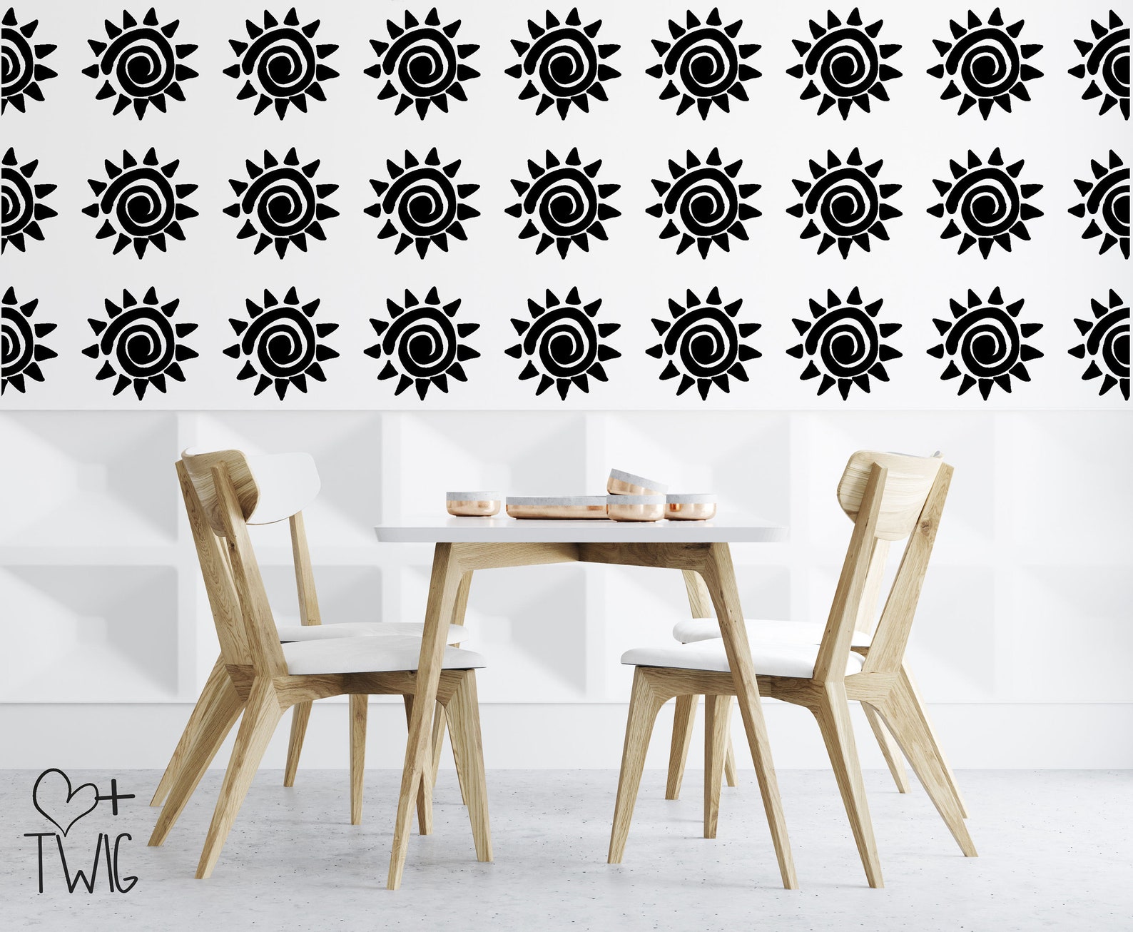 Sunburst Floor Stencil Sun Wall Stencil Modern Surface - Etsy